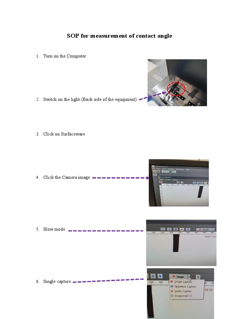 SOP - Contact Angle Measurment Instrument - MUSKAN | PDF
