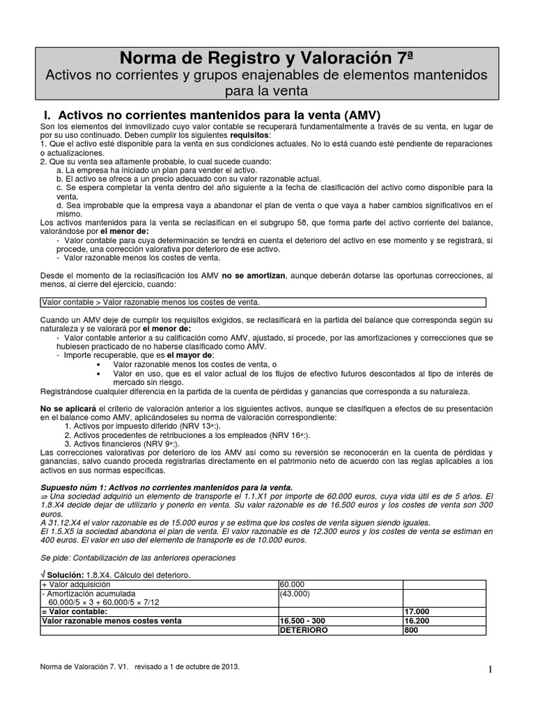 04 NRV 7 Teoria | PDF | Amortización (Negocio) | Contabilidad
