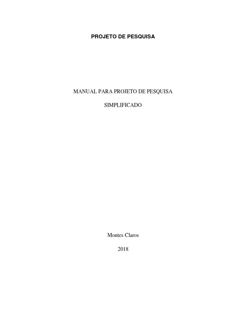 Modelo De Projeto Científico Pdf Metodologia Science