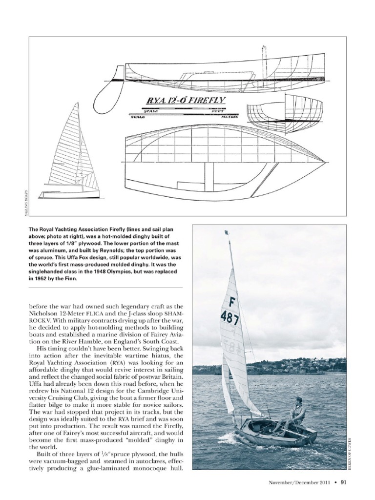 Uffa Fox - Uffa Fox 1946 Olympic Sailboat Boat Firefly 12 Plan Plans ...