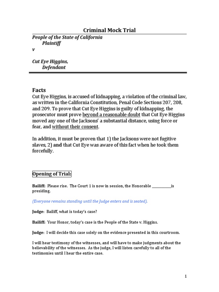 Criminal Mock Trial | PDF | Prosecutor | Witness