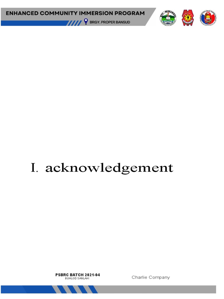 Understanding Community Needs Through Immersion: A Report on the ...