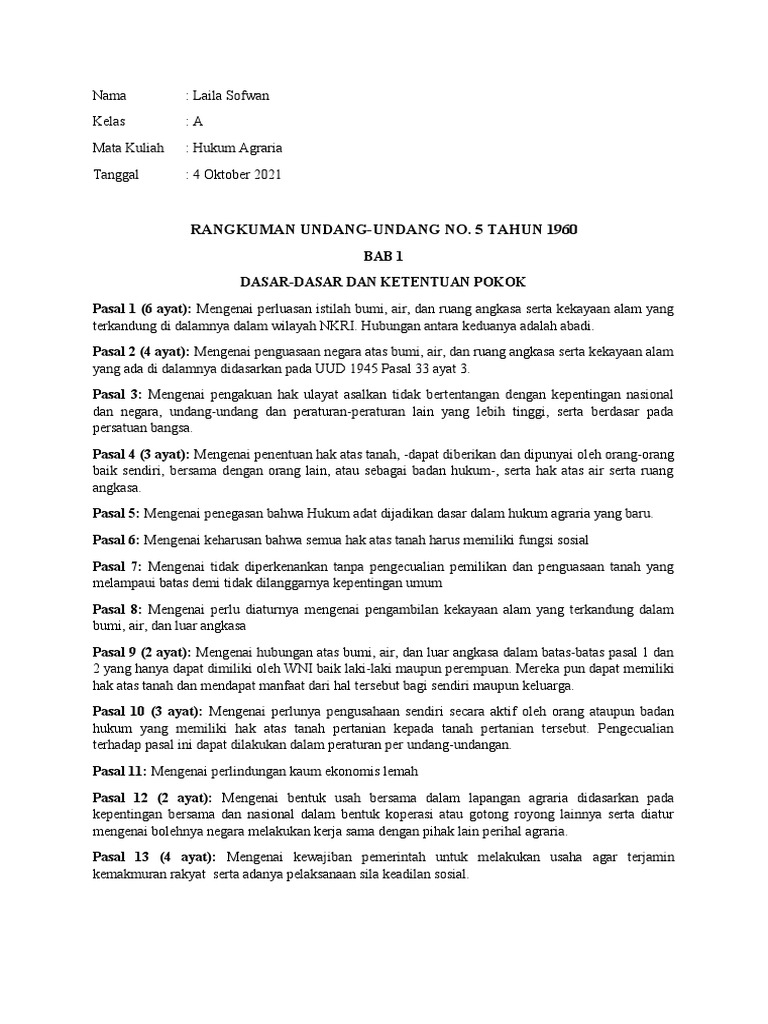 Rangkuman UUPA | PDF