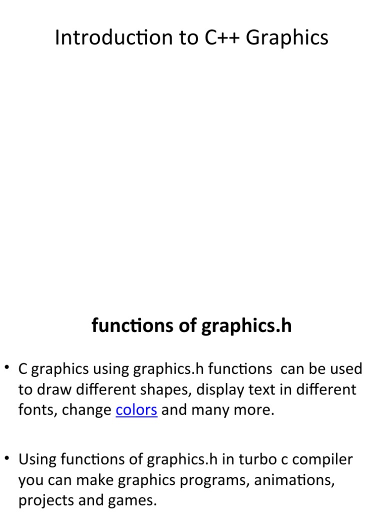 Introduction To C++ Graphics | Download Free PDF | Graphics | Geometry