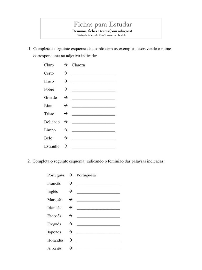 Ficha Ortografia Eza Esa 4 Ano | PDF