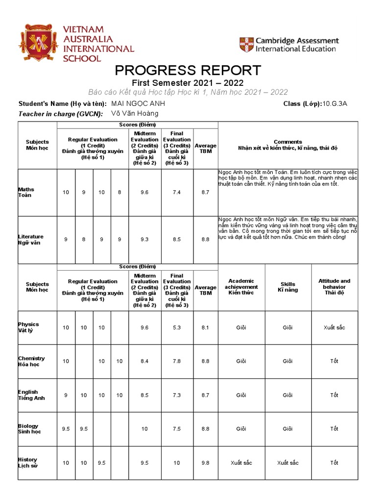 Progress Report: First Semester 2021 - 2022 | PDF