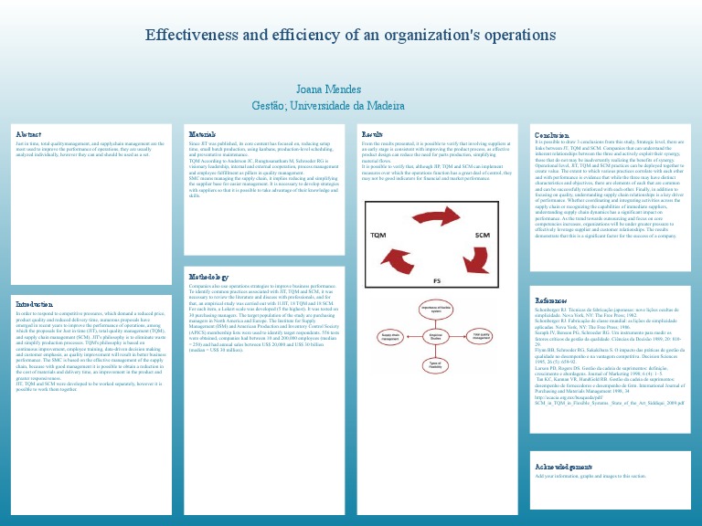 Poster de Gestao Operacional | PDF | Supply Chain | Supply Chain Management