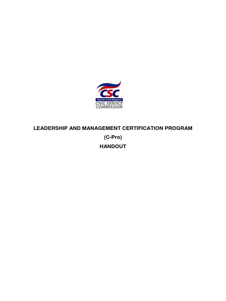 CPro Handout Basic Info | PDF | Leadership | Learning