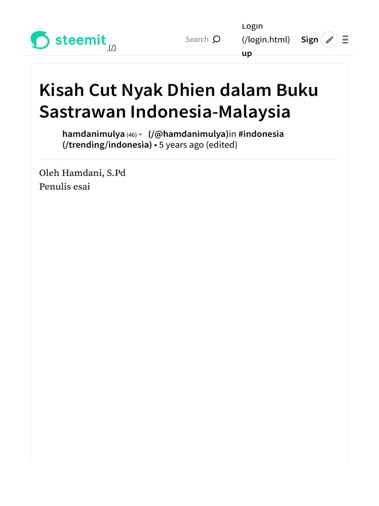Kisah Cut Nyak Dhien Dalam Buku Sastrawan Indonesia-Malaysia - Steemit ... Kisah Cut Nyak Dhien Dalam Buku Sastrawan Indonesia-Malaysia - Steemit ...