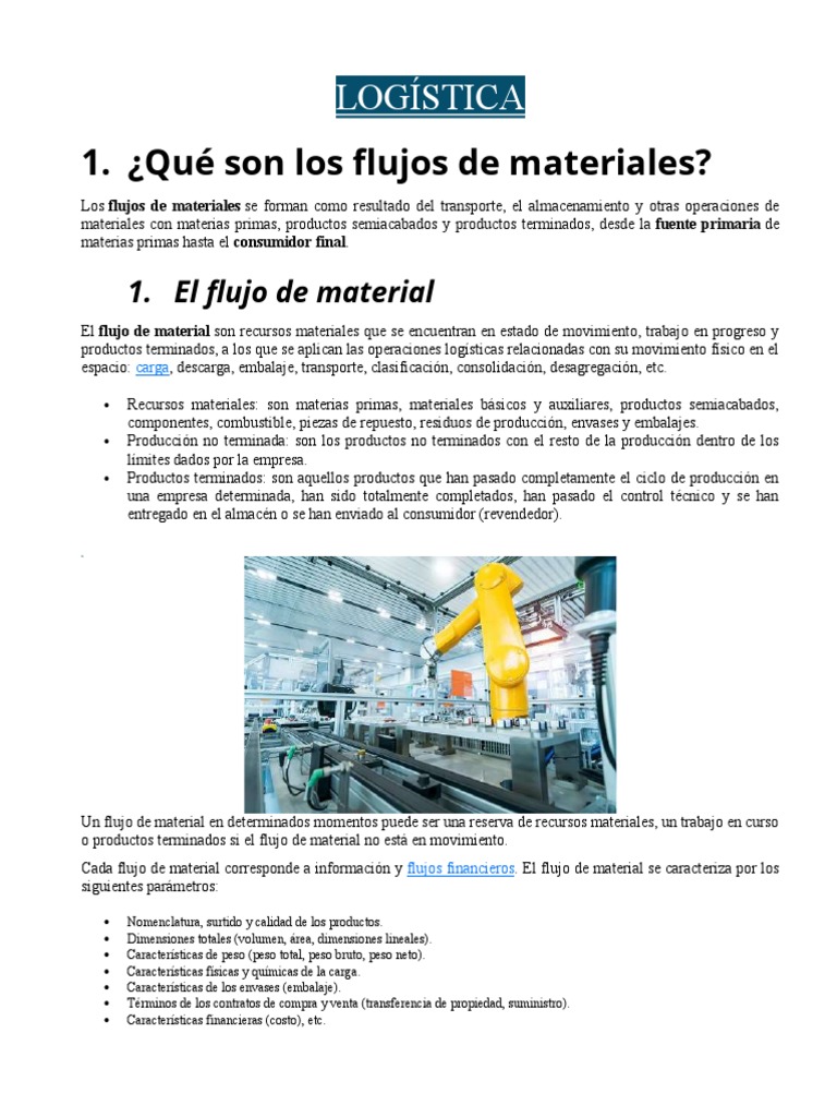 Flujo de Materiales | PDF | Logística | Procesos de negocio