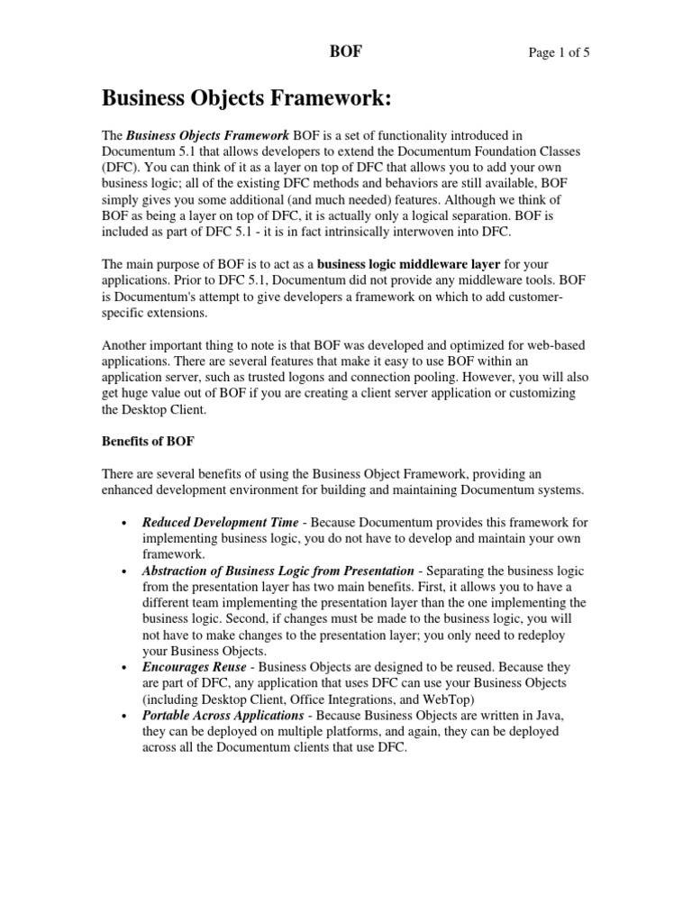 Documentum BOF | PDF | Inheritance (Object Oriented Programming) | Method (Computer Programming)