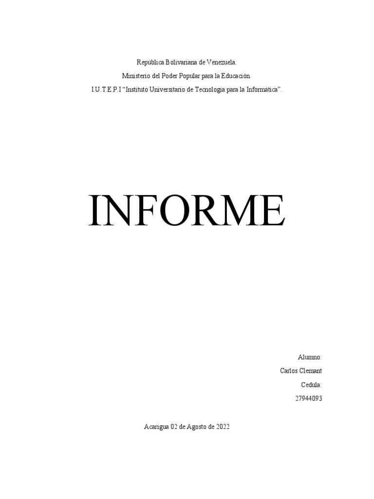 Informe Word | PDF | Software libre | Microsoft Word