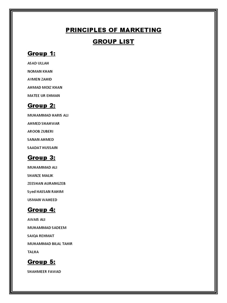 Pom Group List | PDF