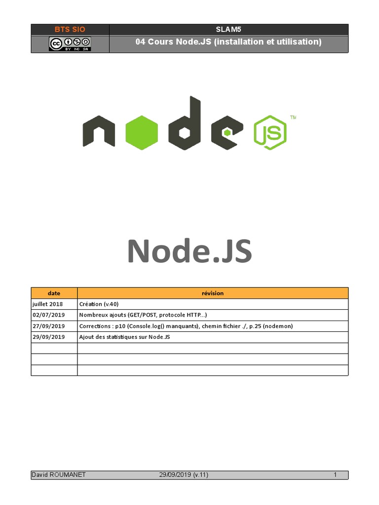 SLAM5 - 04 Cours NodeJS | PDF | JavaScript | Protocole de transfert hypertexte