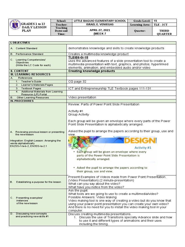 DLP For COT | PDF | Multimedia | Learning