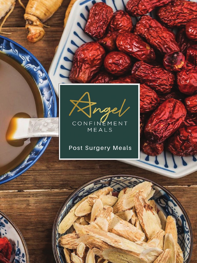 SURGERY RECOVERY Confinement food-Menu-Angel Confinement Meals | PDF ...