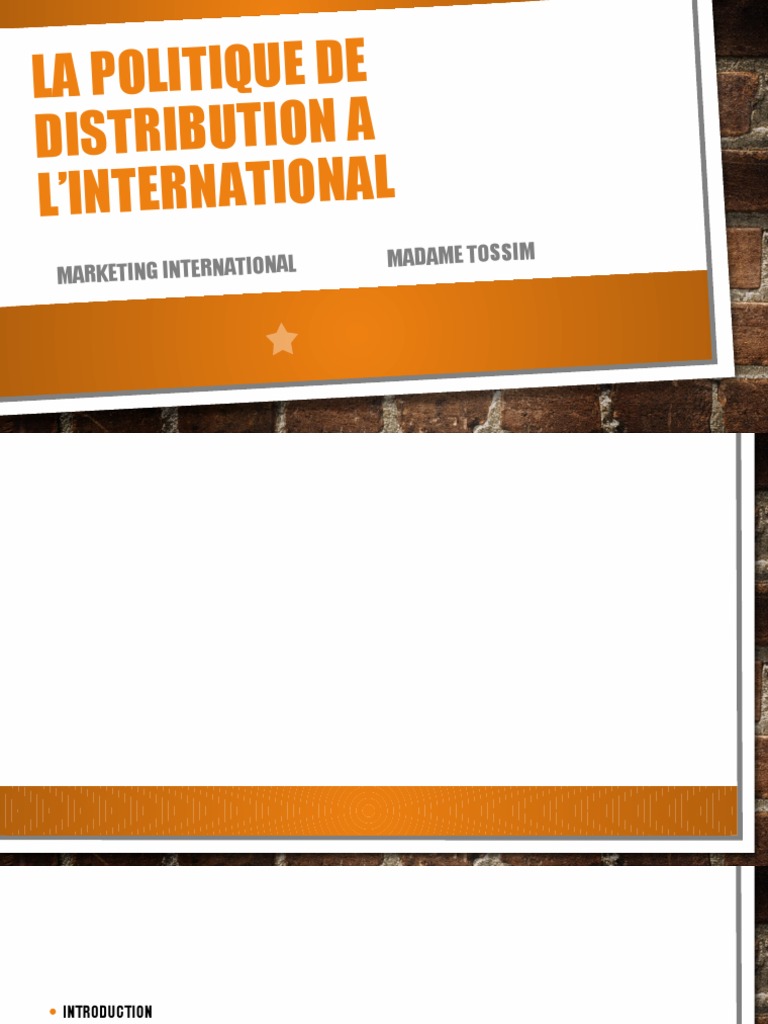 La Politique de Distribution A L'international | PDF | Logistique ...