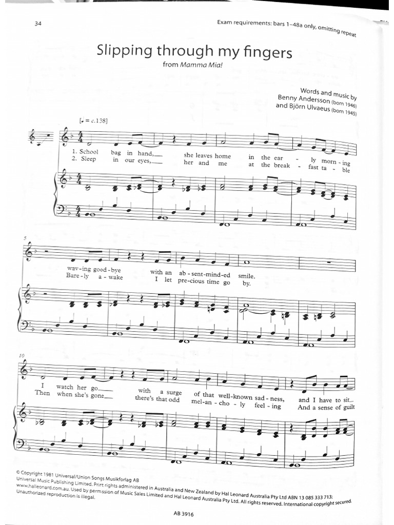 Slipping Through My Fingers | PDF