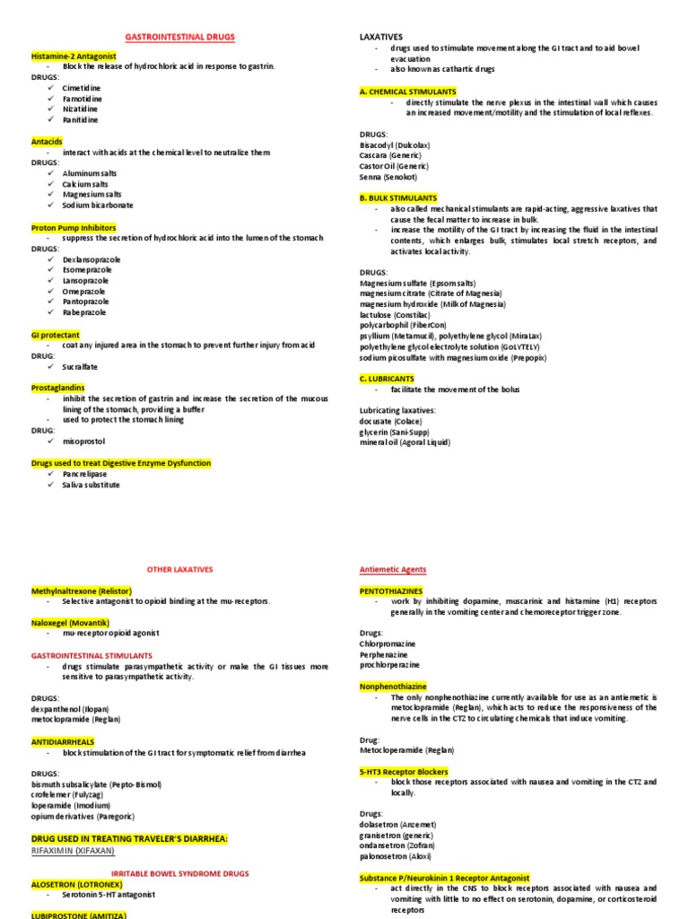 Gastrointestinal Drugs | PDF | Drugs | Pharmacology