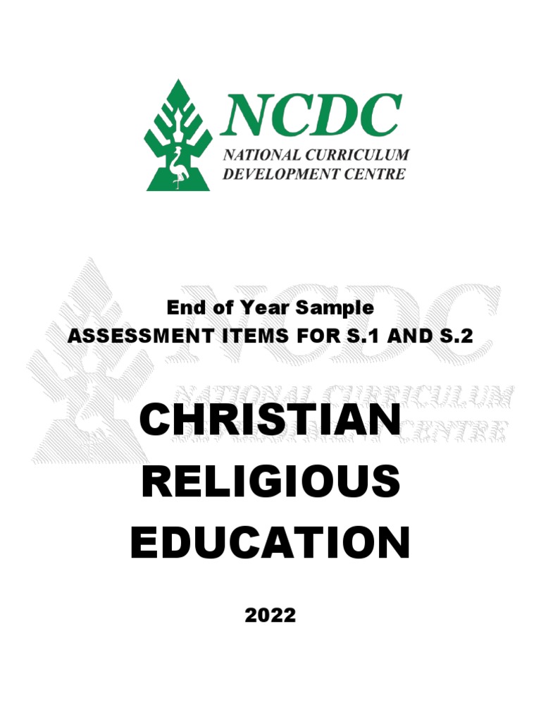 NCDC - Cre Sample Assessment Test Items - s1-s2 - 2022 | PDF | Teachers ...