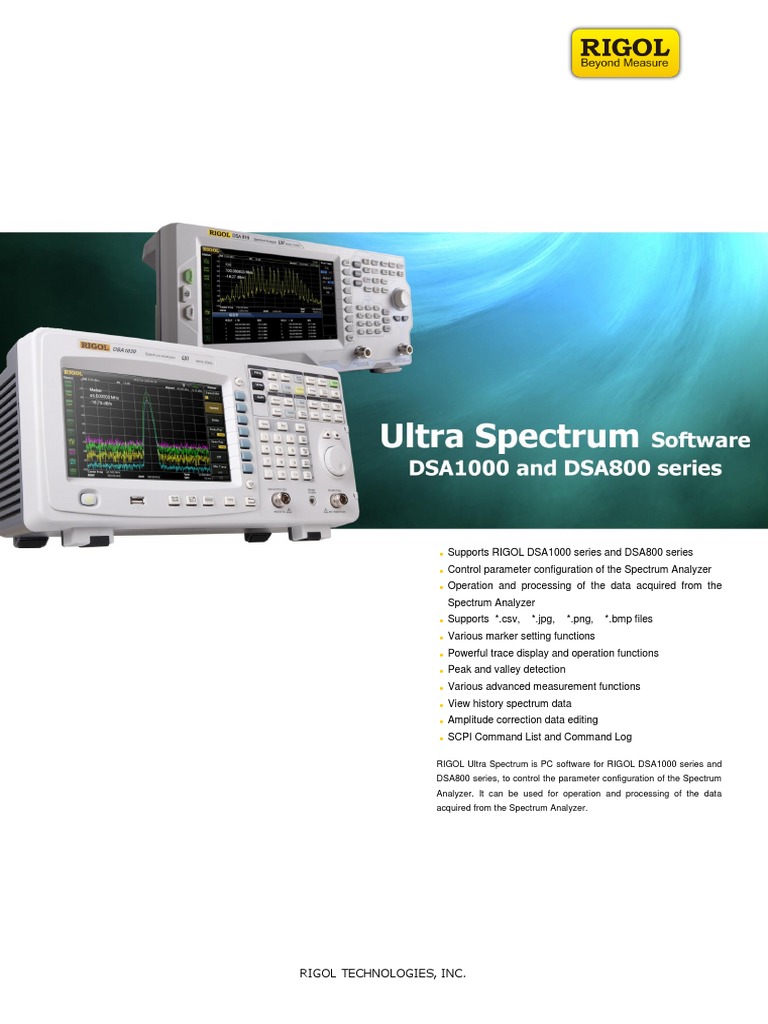 RIGOL Ultra Spectrum Software Overview | PDF | Microsoft Windows | Spectrum