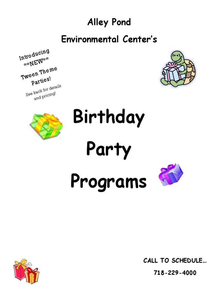 Birthday Party Event Program Template | PDF