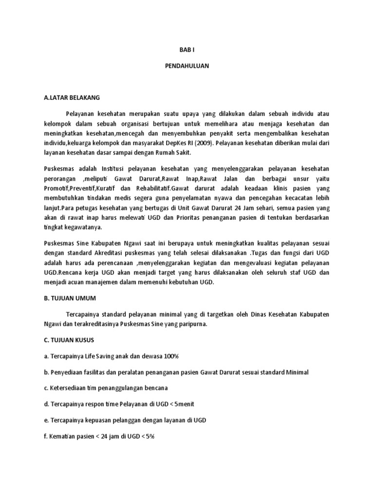 RENCANA KERJA UGD th2021 | PDF | Bisnis