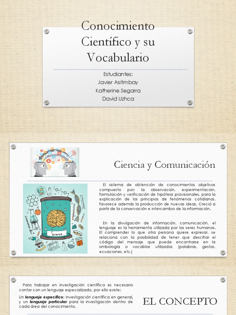 Conocimiento Científico y Su Vocabulario | PDF | Hipótesis | Teoría