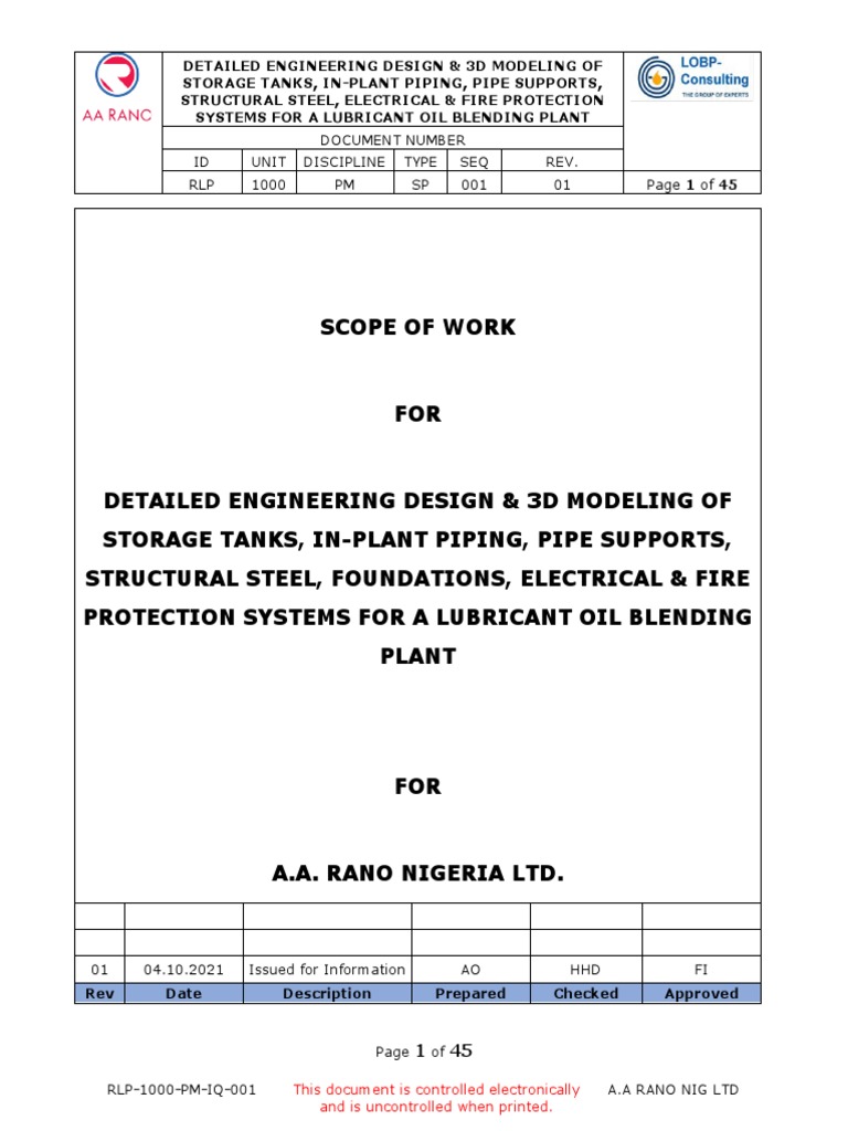 RLP-1000-PM-SP-001 - IFI - Scope of Work For Detailed Engineering ...