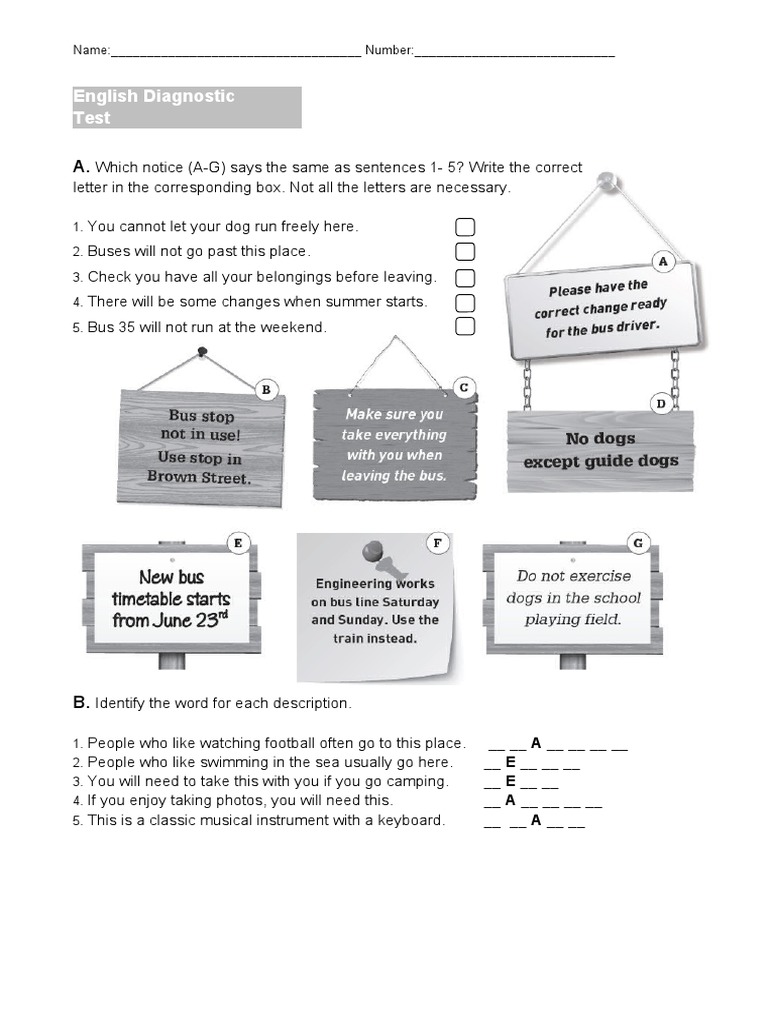 English Diagnostic Test Overview | PDF | Language Arts & Discipline