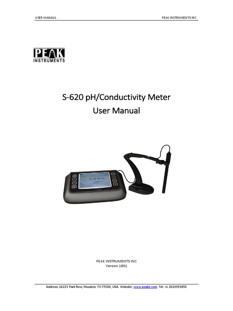 User Manual S-620 - Phmetro | PDF | Ph | Calibration