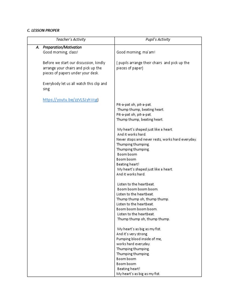 Engaging Heartbeat Lesson Plan | PDF | Heart | Pulse