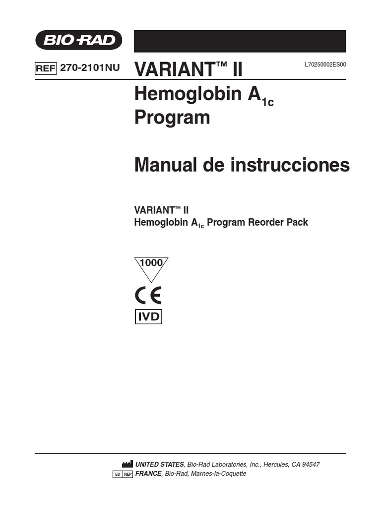 Manual Instrucciones Variant II | PDF | Diabetes | Química
