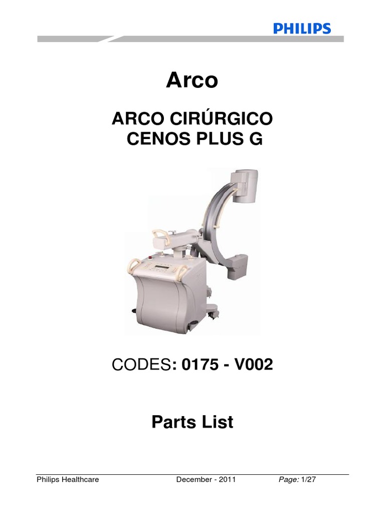 Arco Cirurgico Cenos 175 - Spare Parts Catalogue PDF | PDF