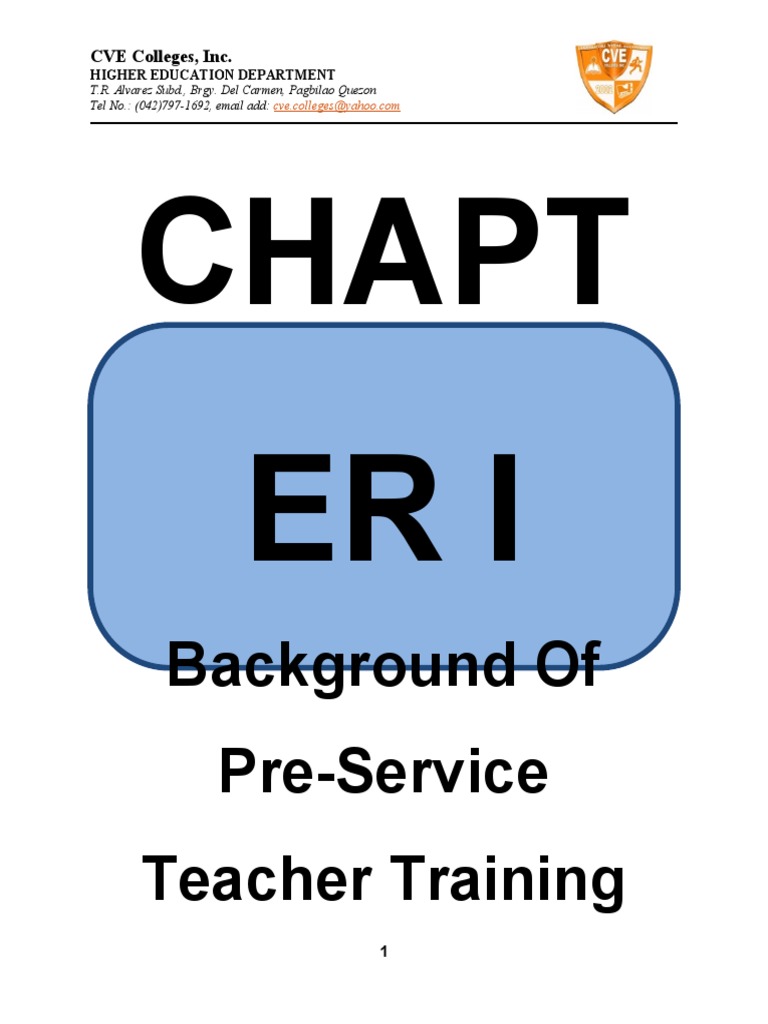 Preparing Quality Teachers: An Overview of the Pre-Service Training ...