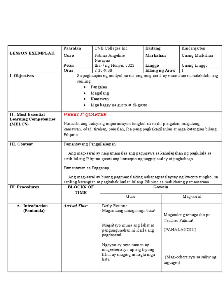 Lesson Plan Cot 2 | PDF