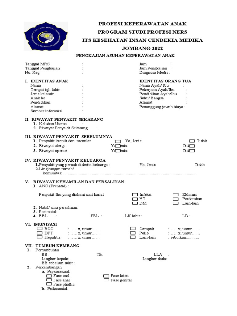Format Askep Keperawatan Anak | PDF | Pengembangan Diri | Kesehatan Holistik