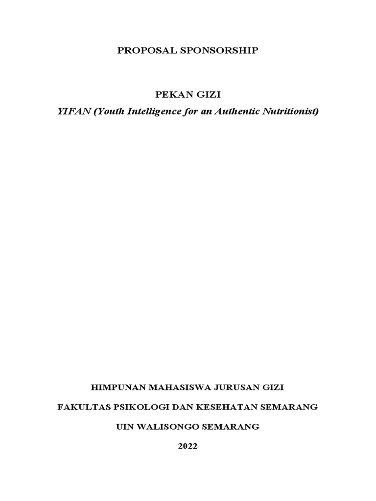 Proposal Sponsorship Pekan Gizi (Fix) | PDF