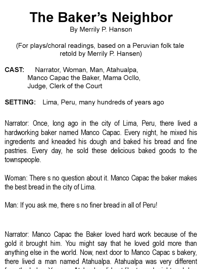 English 6 Quarter 1 Week 8 - The Baker's Neighbor | Download Free PDF ...