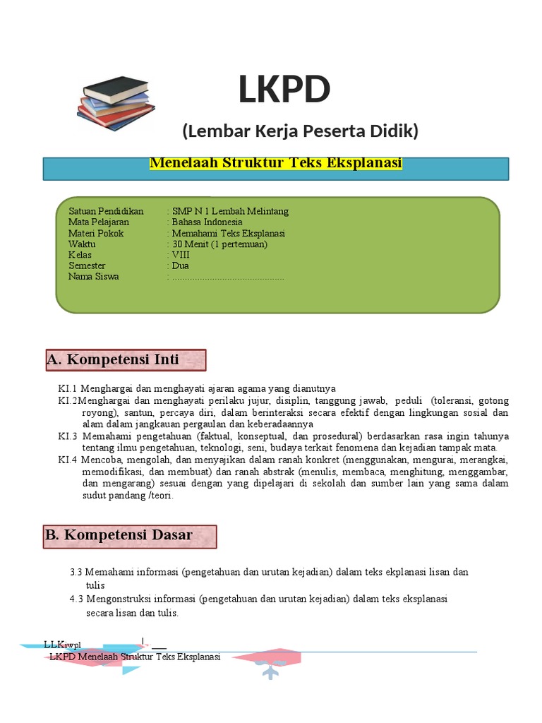 LKPD Teks Eksplanasi - Uswatun Hasanah | PDF