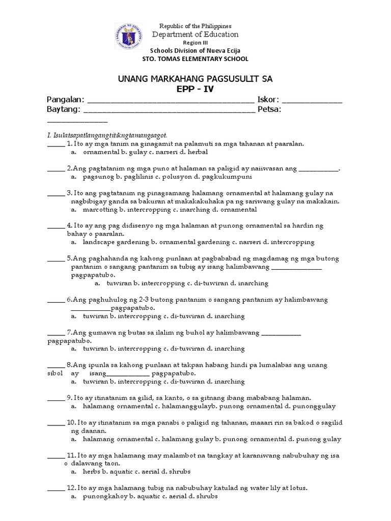 PT - Epp 4 - Q1 | PDF