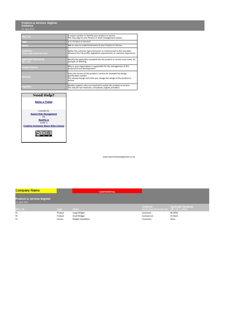 Products & Services Register Guide | PDF | Business