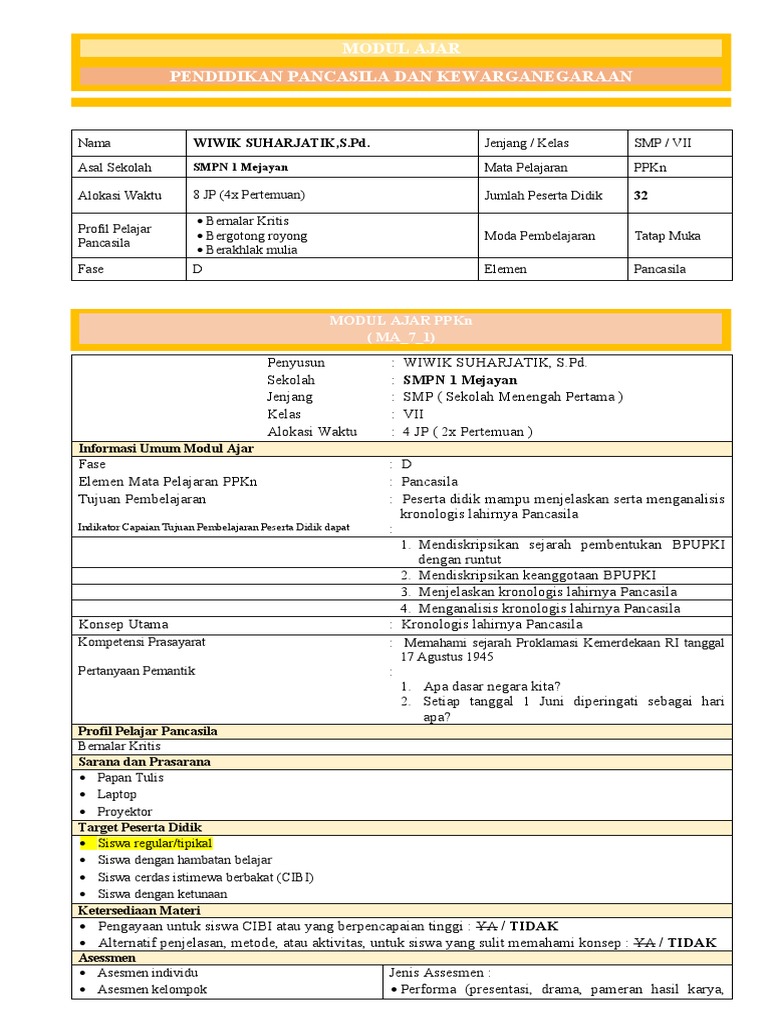 Modul Ajar PP 2022 | PDF | Karier & Perkembangan