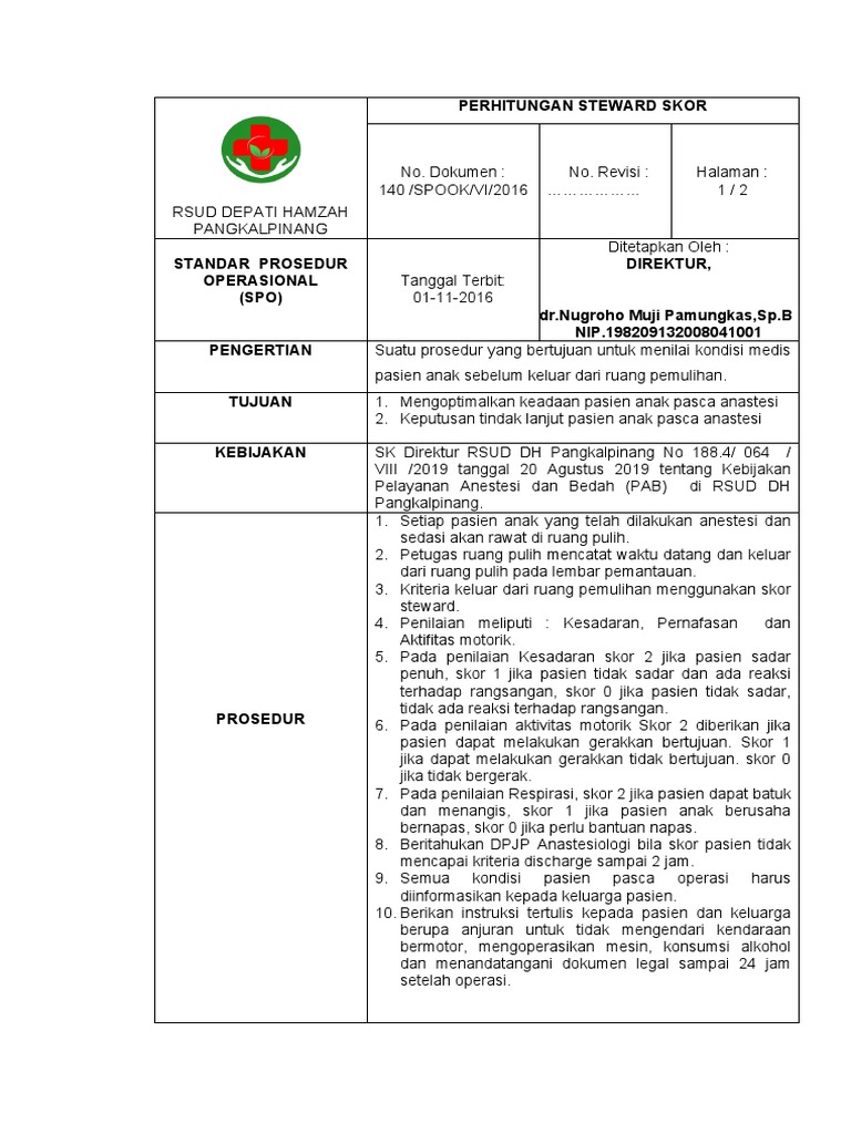 Spo Steward Score | PDF
