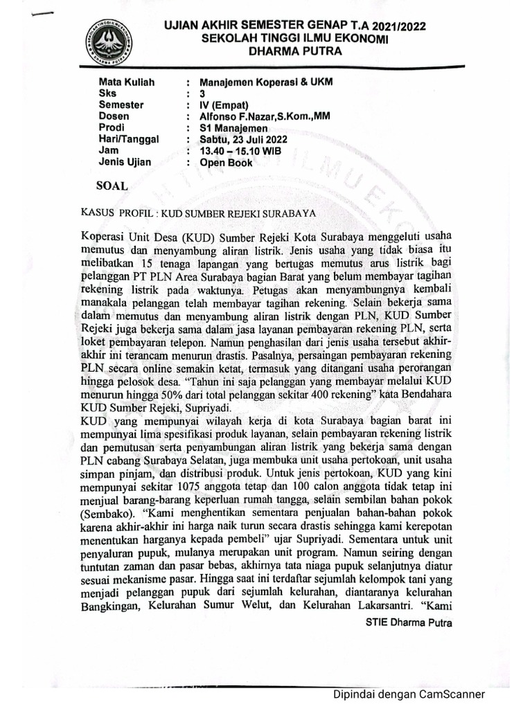 Manajemen Koperasi Dan UKM | PDF