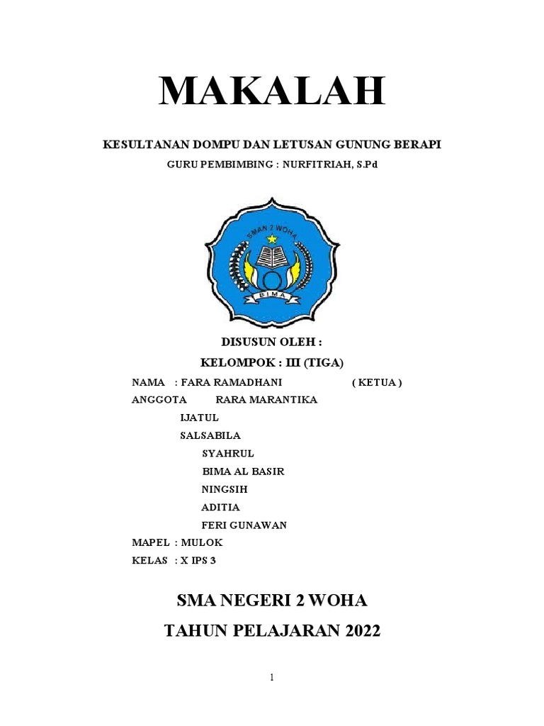 Kesultanan Dompu dan Gunung Berapi | PDF | Sejarah