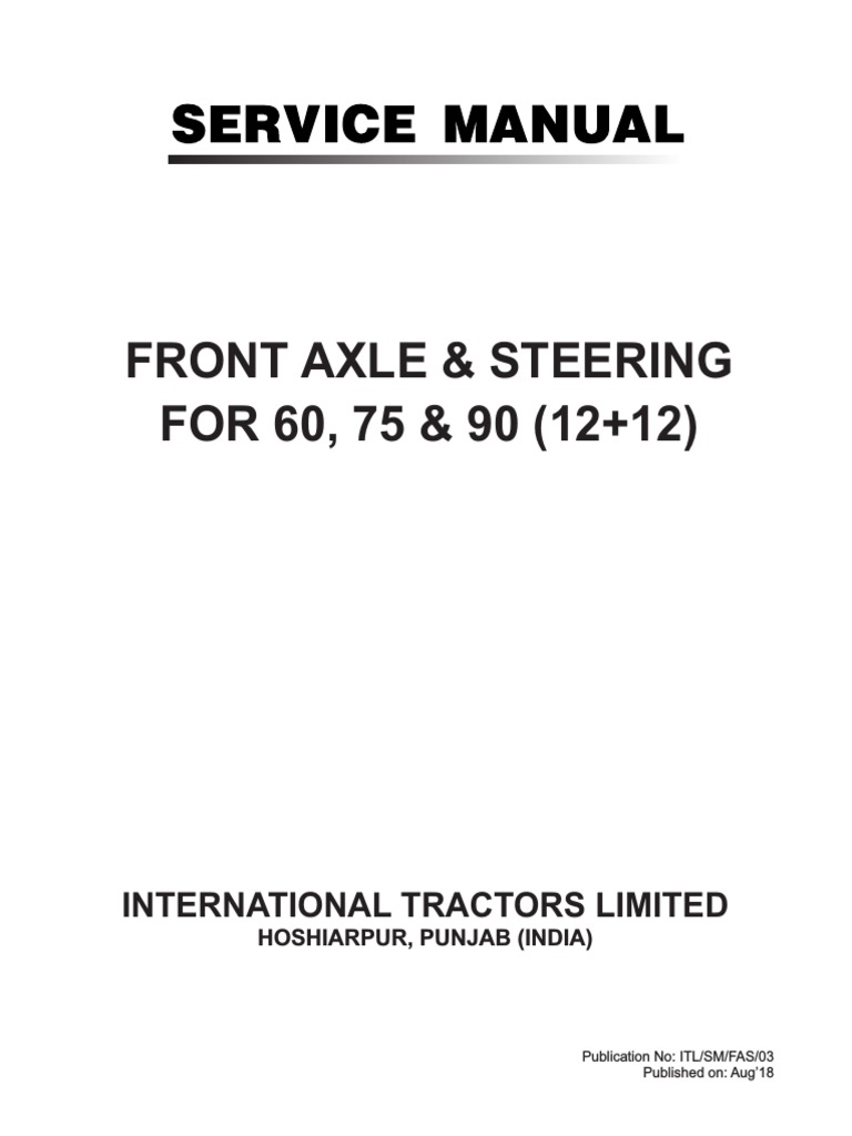 Service Manual - Front Axle 60,75,90 (12+12) | PDF | Axle | Automotive ...