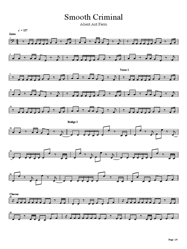 Smooth Criminal by Alient Ant Farm | PDF | Musical Forms | Songs
