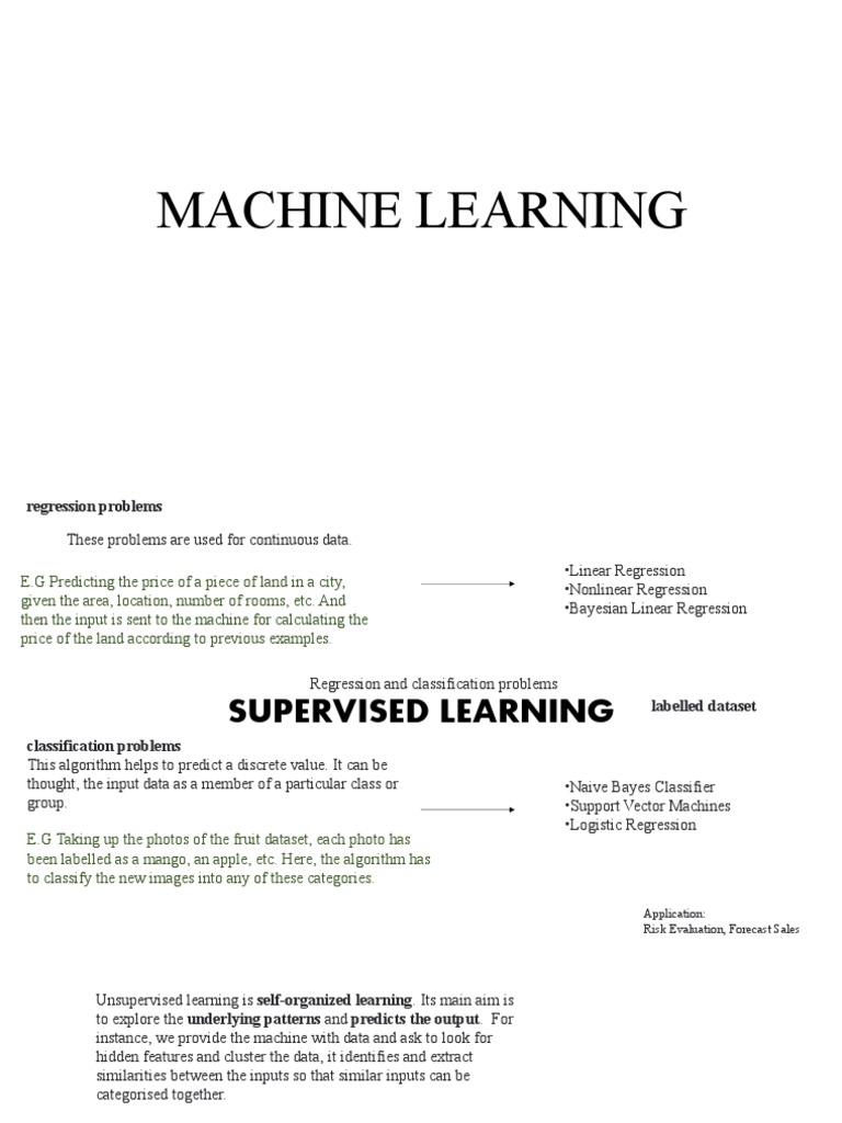 Machine Learning - Types of Learning | PDF | Machine Learning | Statistical Classification
