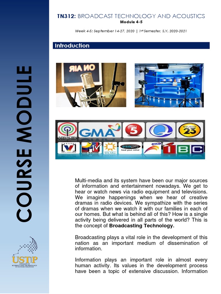 Broadcast Technology and Acoustics | PDF | Radio | Transmitter